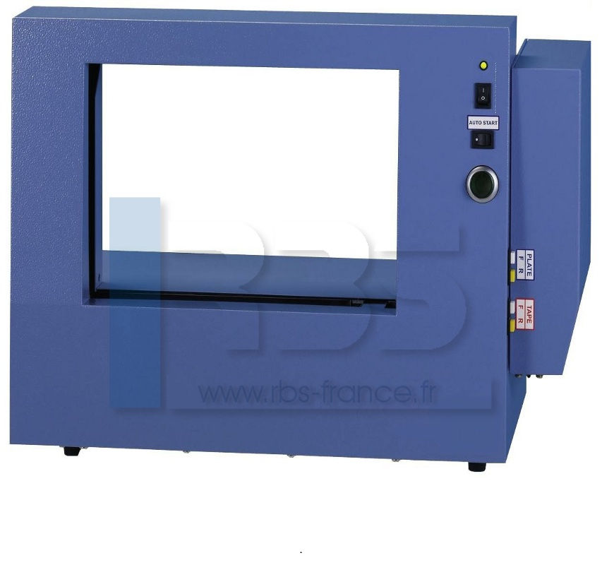 Banderoleuse automatique de table avec utilisation de bandes